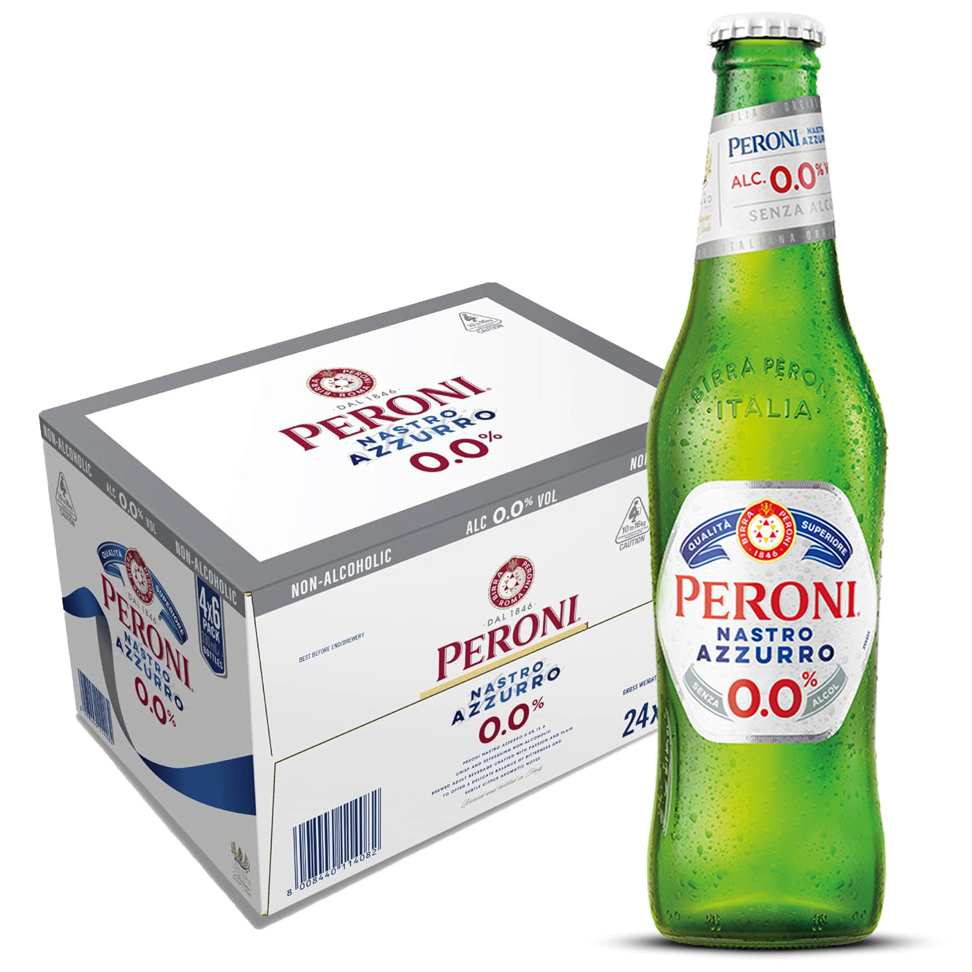 Peroni Nastro Azzurro 0.0% Alcohol Free Bottle 24 x 330ml – Victoria Wines