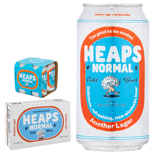 Non-Alcoholic Heaps Normal Another Lager 375ml Cans (4 or 24 packs ...